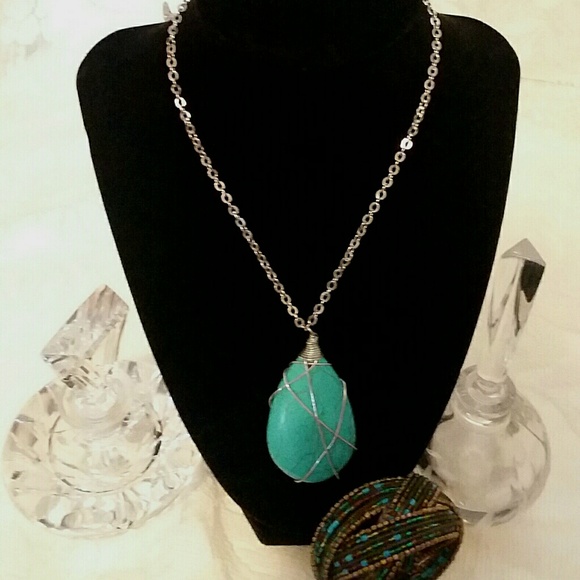 Jewelry | Genuine Turquoise Quartz Pendant Necklace | Poshmark